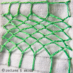 Embroidery on netting store